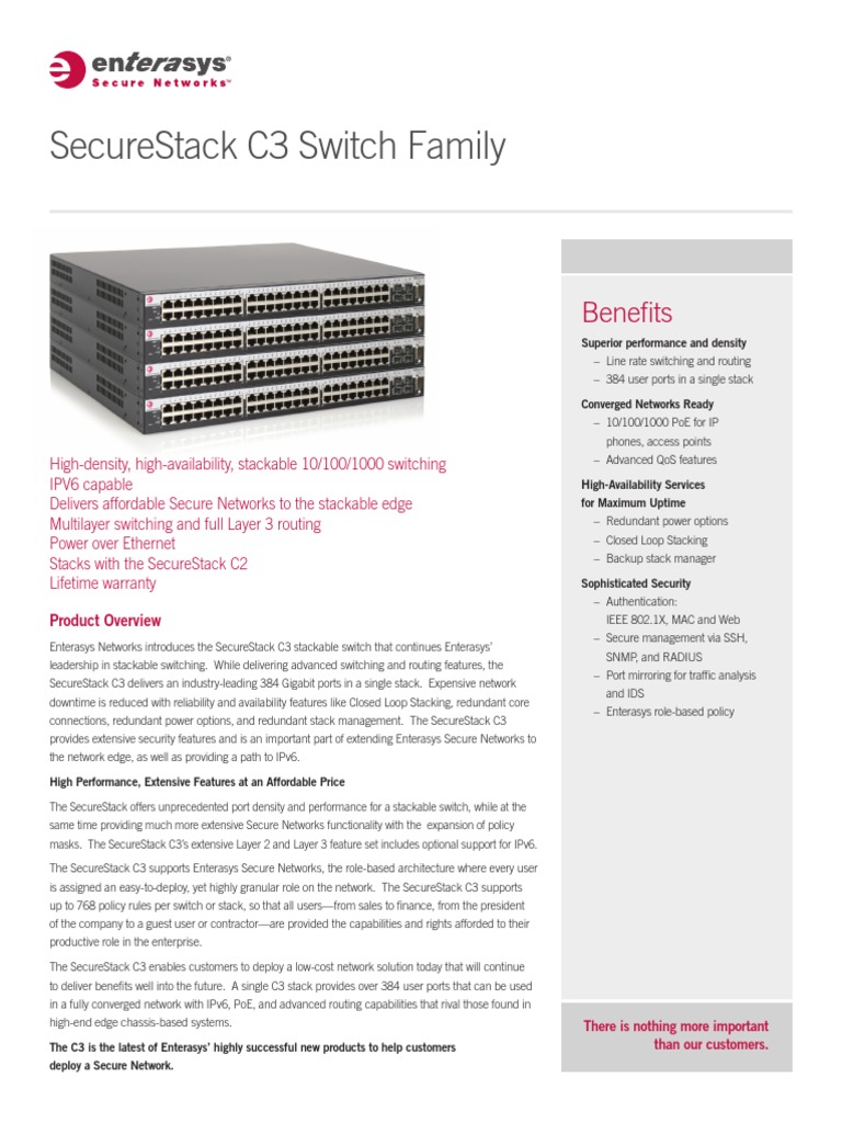 04 - Enterasys - Series - C3 (C3G124-24) | PDF | I Pv6 | Network Switch