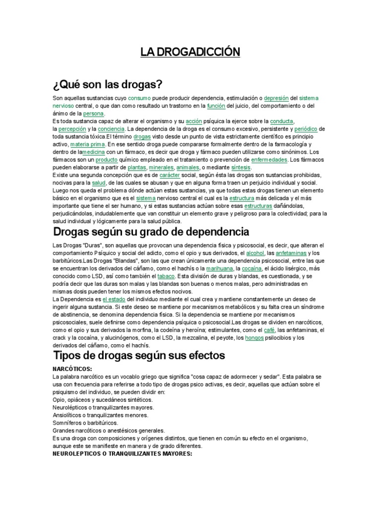 LA DROGADICCIÓN-alcolismo-pandillaje | PDF | La dependencia de sustancias | Cocaína
