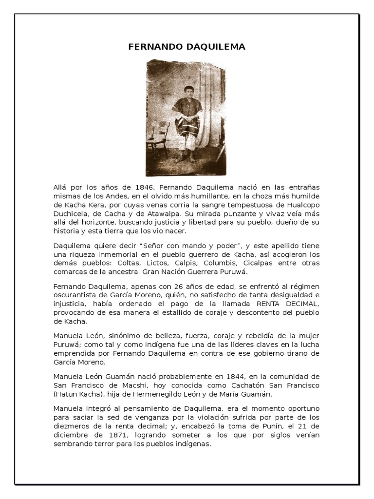 Fernando Daquilema | PDF | Gente indígena | Política (general)
