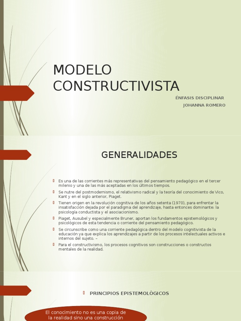 Modelo Constructivista | PDF | Constructivismo (filosofía de la ...