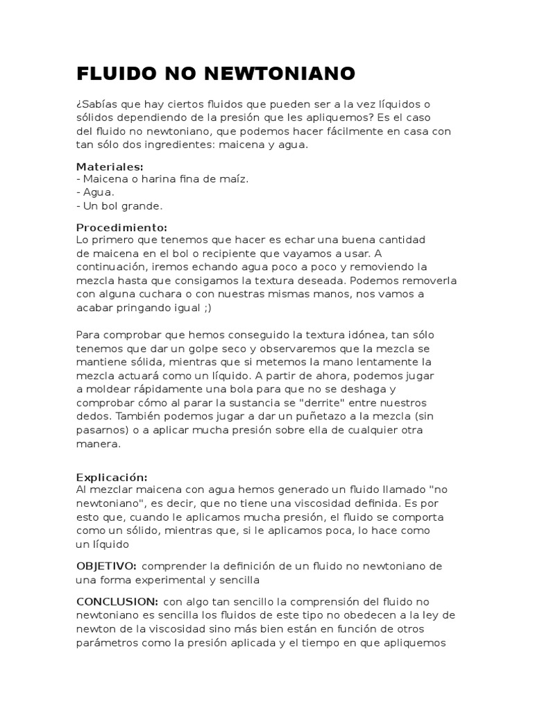 Fluido No Newtoniano | PDF | Viscosidad | Fluido