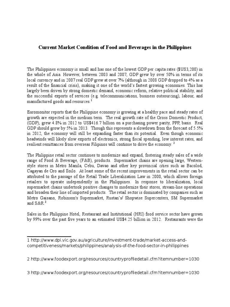 Current Market Condition | PDF | Gross Domestic Product | Drink