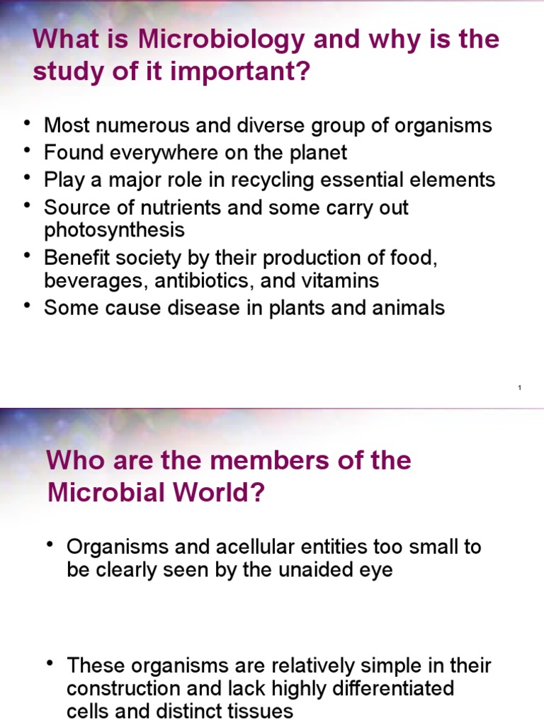 What Is Microbiology and Why Is The Study of It Important? | PDF ...