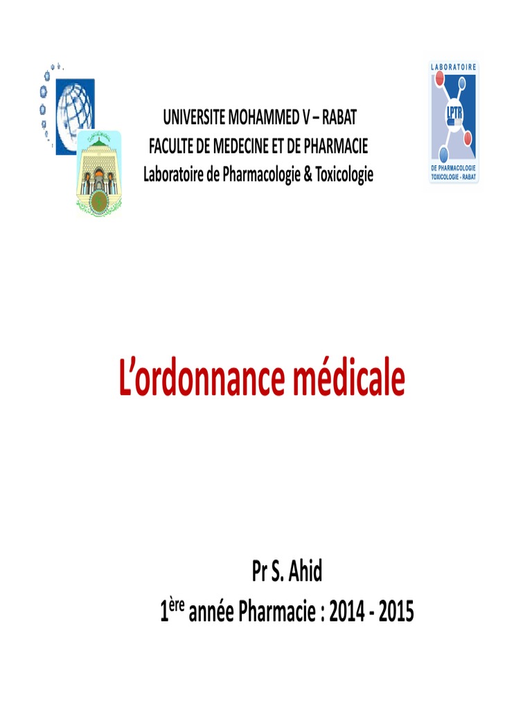 Ordonnance Médicale | PDF | Médicament | Ordonnance médicale