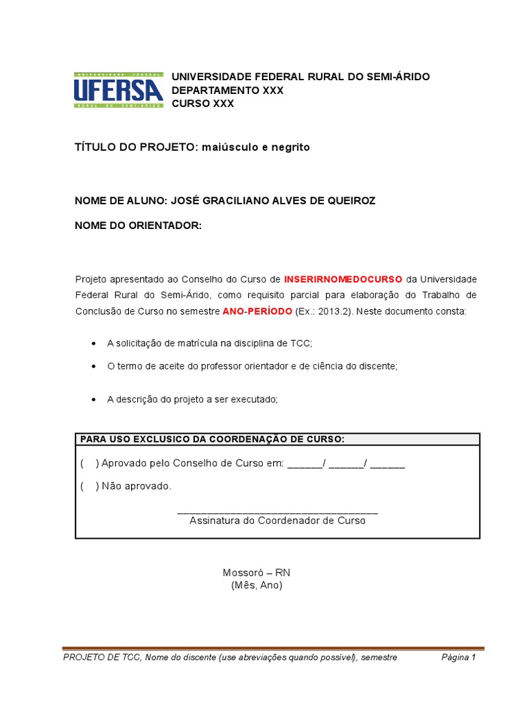 Modelo de Pre-Projeto TCC | PDF | Metodologia | Science
