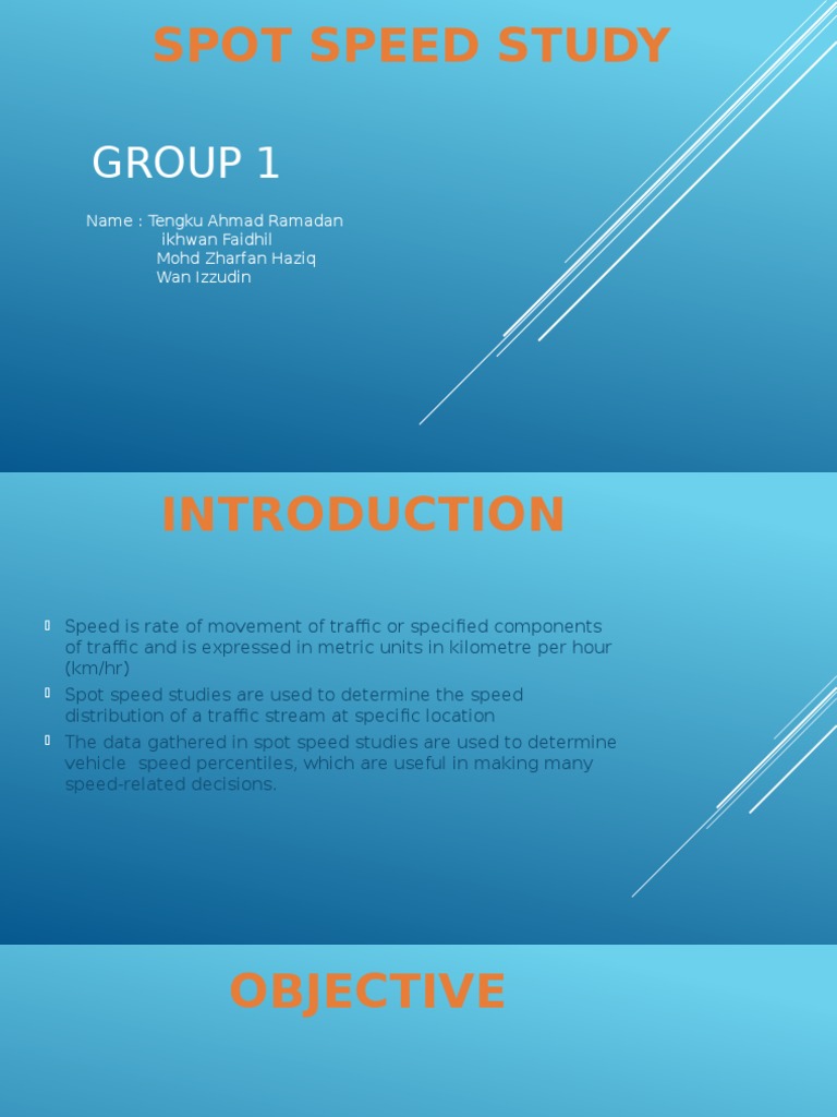 Spot Speed Study | PDF | Transport | Computing And Information Technology