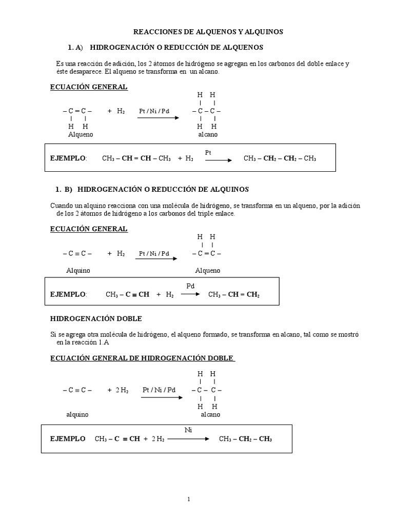 Reacciones de Alquenos y Alquinos | PDF