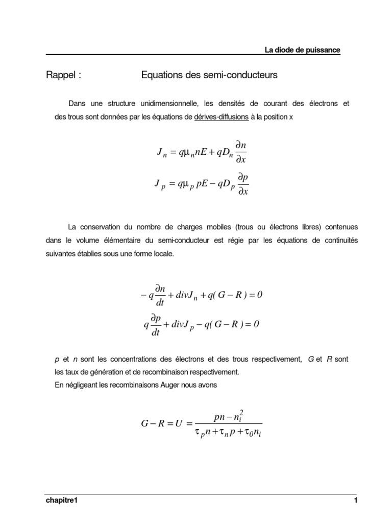 Diode de puissance : principes et technologies | PDF | Dopage (semi ...