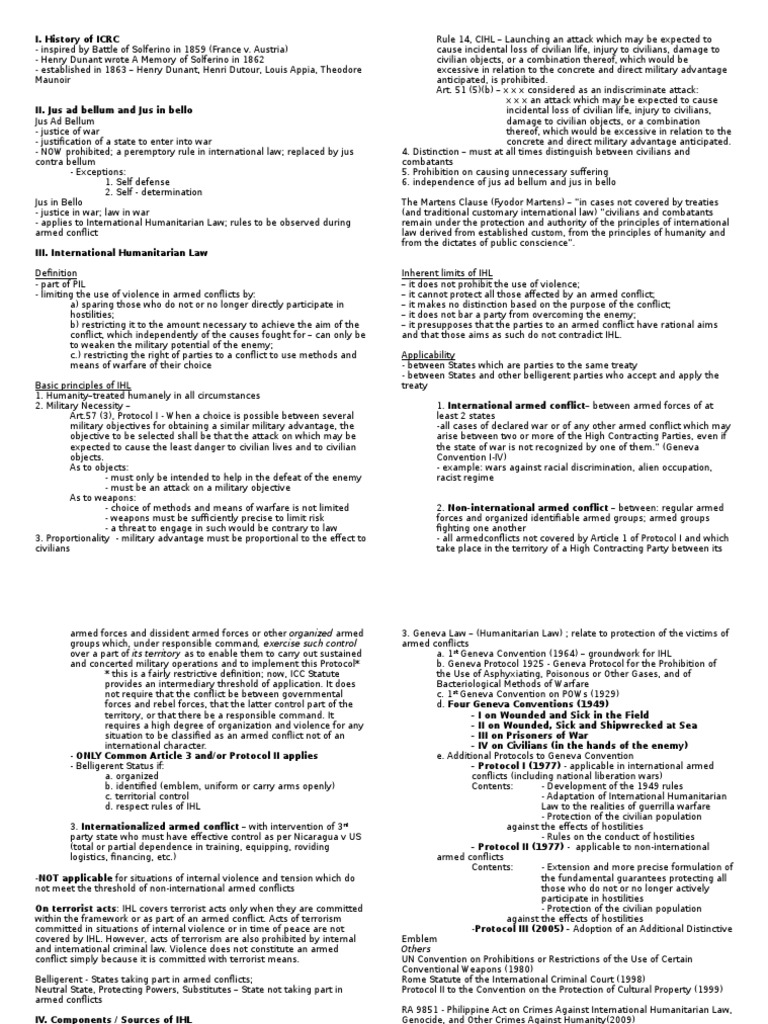 Overview of International Humanitarian Law | PDF | International ...