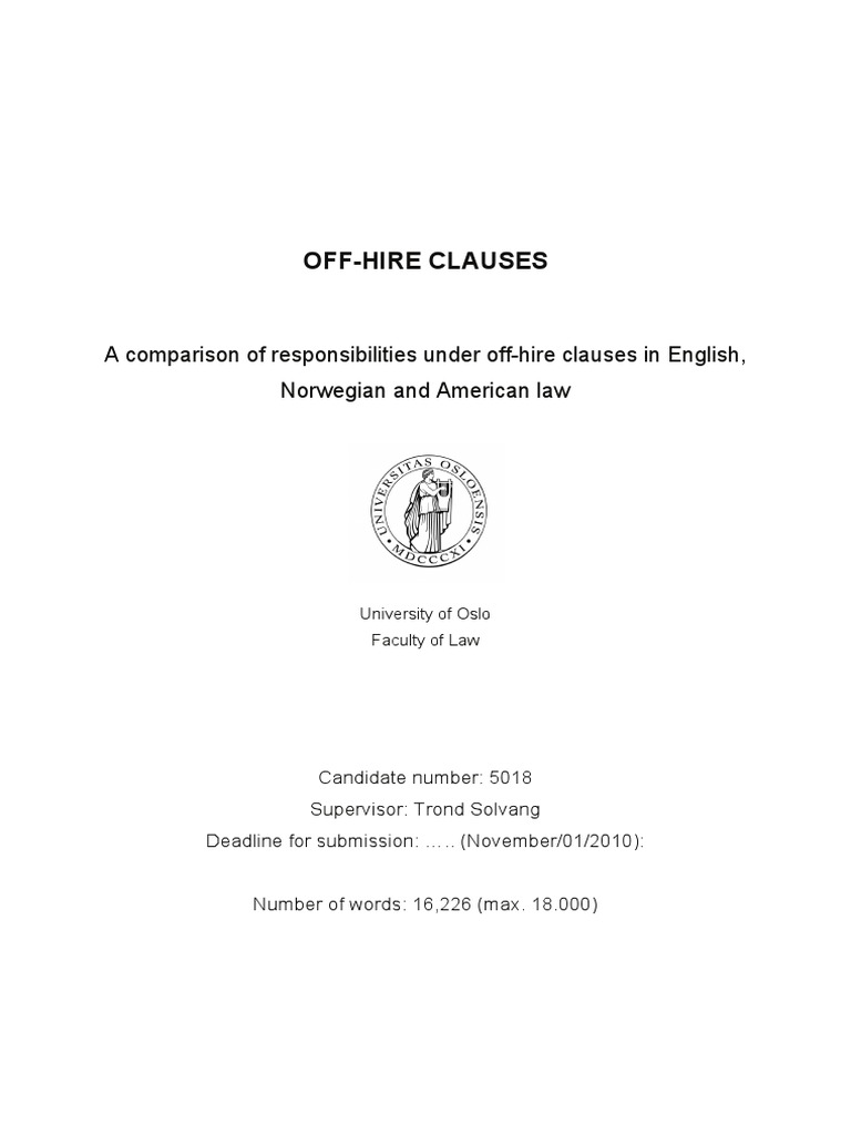 Off-Hire Clauses in Shipping Law | PDF | Ships | Shipping