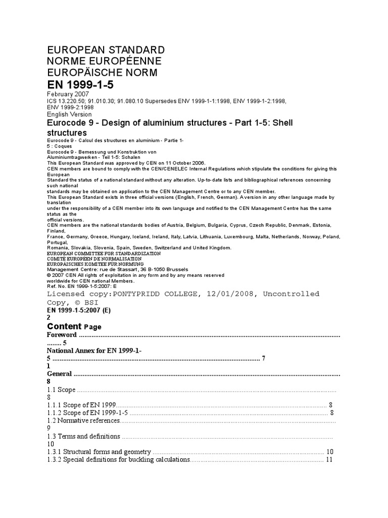 European Standard Norme Européenne Europäische Norm | PDF | Stress ...