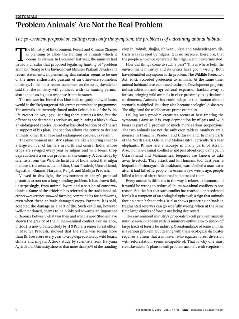 ED L 36 050915 Problem Animals' Are Not The Real Problem | Download ...