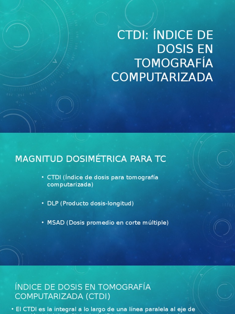 CTDI en Tomografía Computarizada | PDF | Ct Scan | Dosimetría