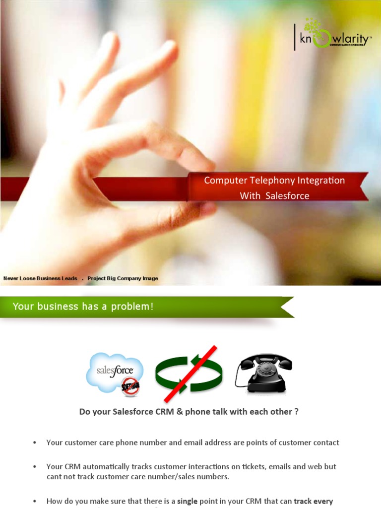 Knowlarity Salesforce CTI Solution | PDF | Salesforce.Com | Customer Relationship Management