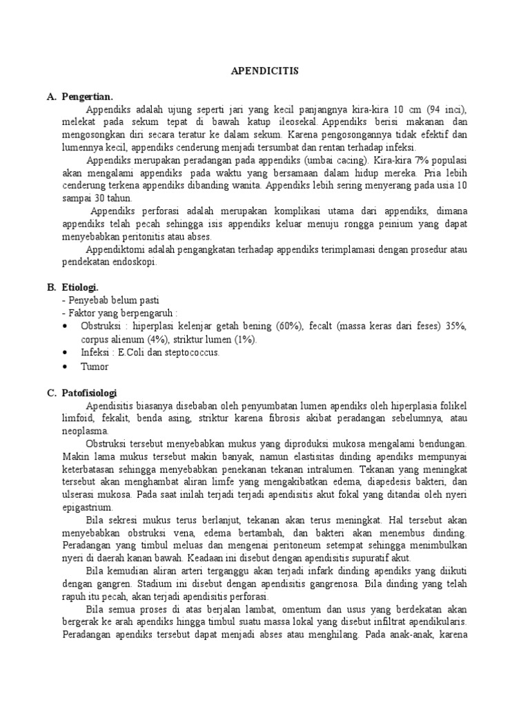 Appendicitis Perforasi | PDF