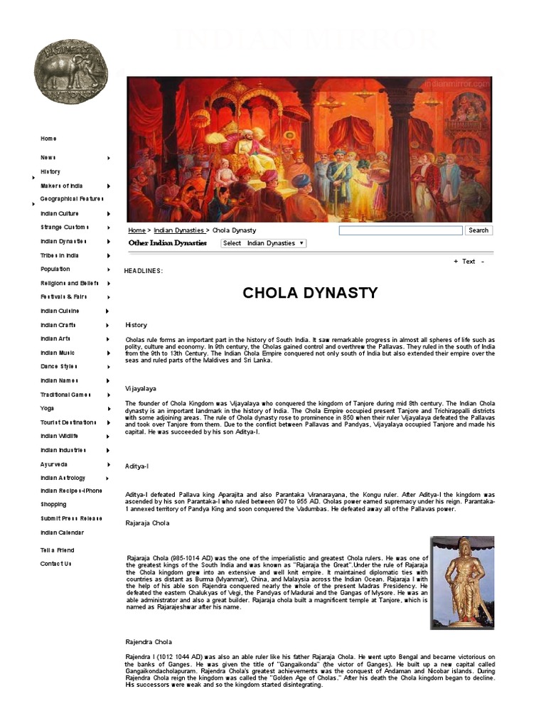 Chola Dynasty | PDF | South India | Jainism