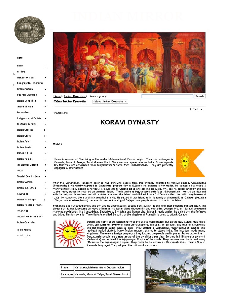 Koravi Dynasty | PDF | South Asia | Asia