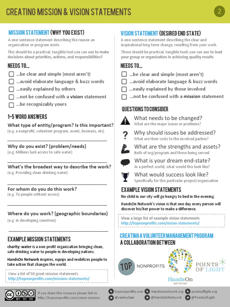Creating Mission and Vision Statements | PDF | Business