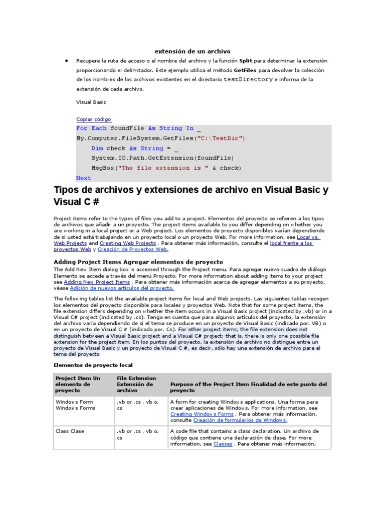 Extensión de Un Archivo de Visual Basic | PDF | HTML | Hojas de estilo ...