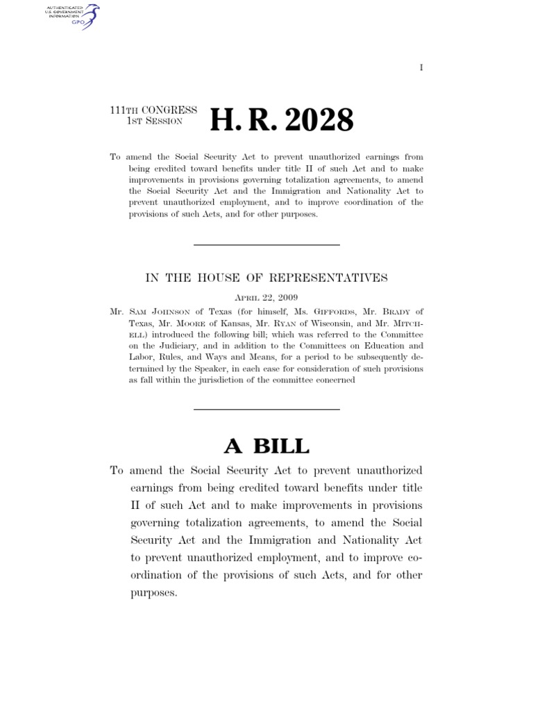 H.R. 2028 | PDF | United States House Of Representatives | Identity ...