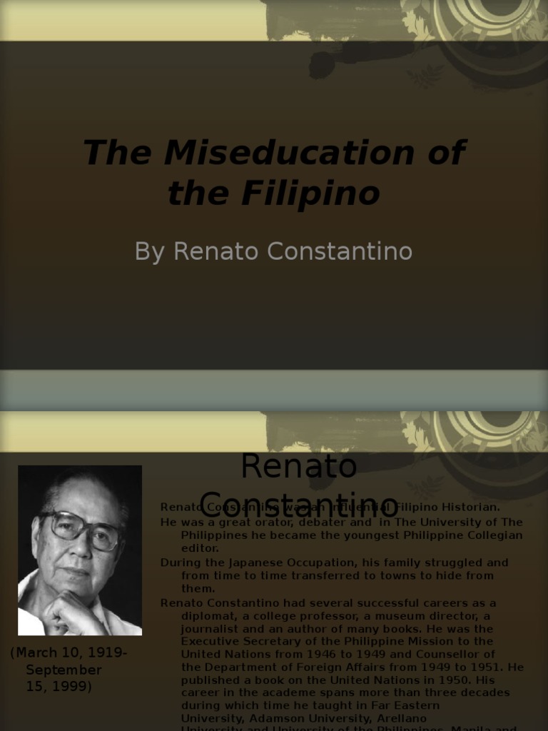 The Miseducation of the Filipino ( By Renato Constantino) | Philippines | Politics