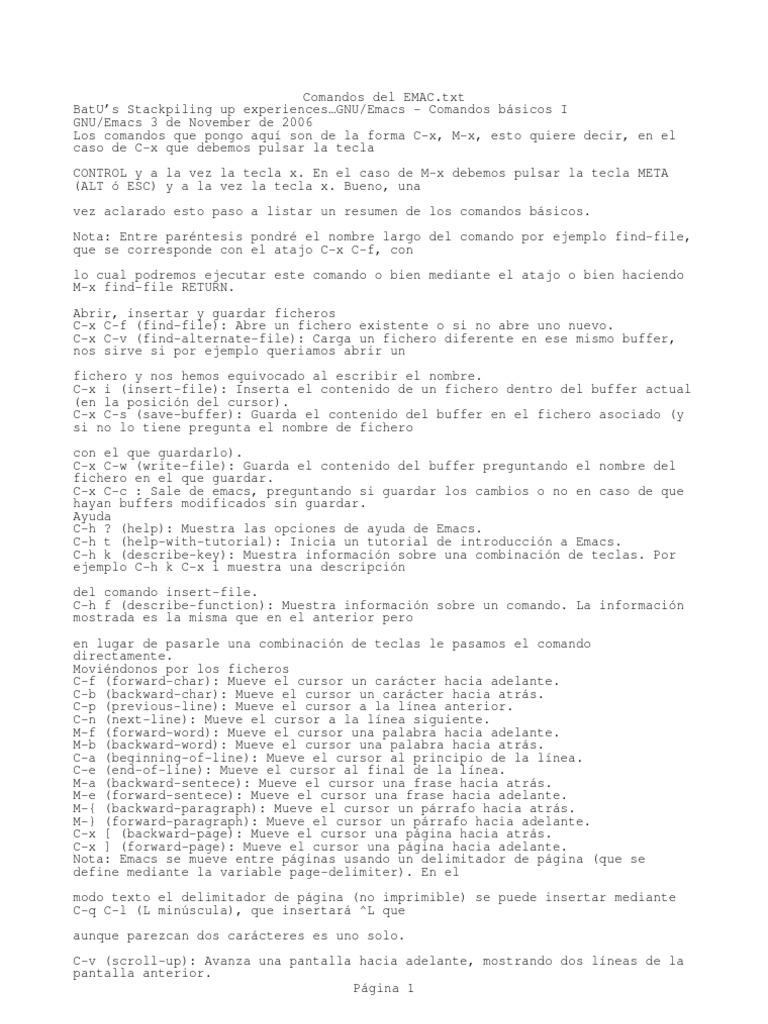 Comandos Del EMAC | PDF | Software | Áreas de informática