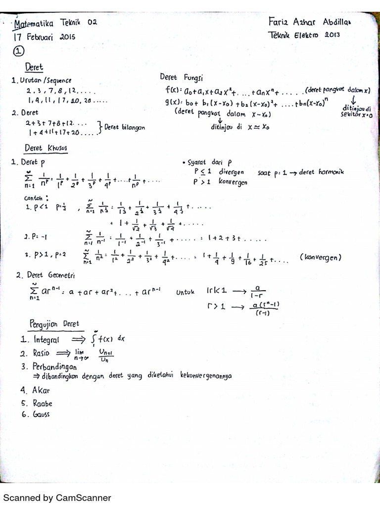 Catatan Matematika Teknik Ridwan Gunawan 1 | PDF