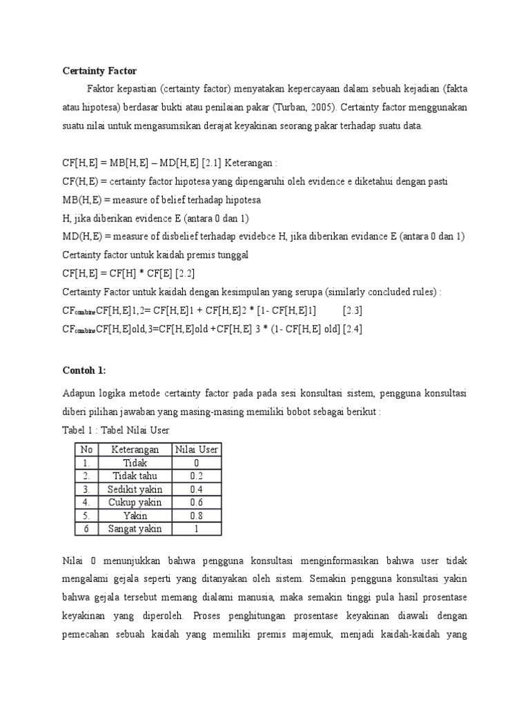 Certainty Factor | PDF