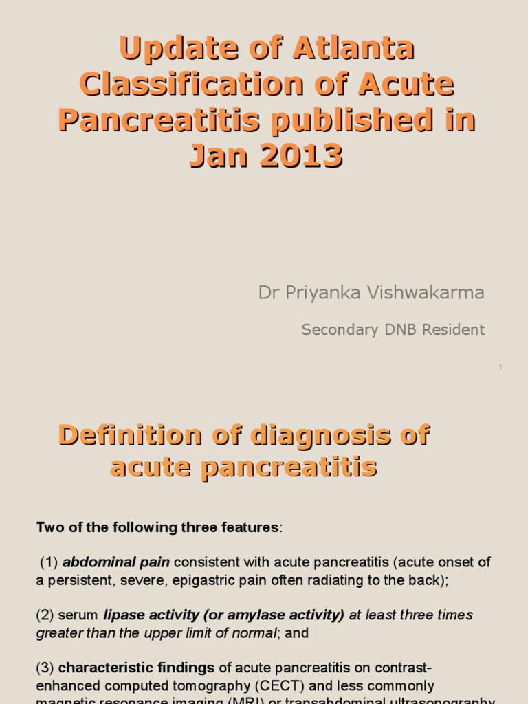 Update of Atlanta Classification of Acute Pancreatitis Published | PDF ...