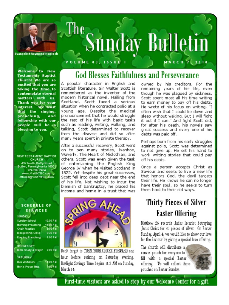 The Sunday Bulletin | PDF | The Gospel | Jesus