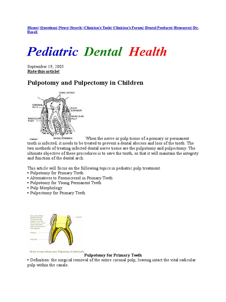 Pulpotomi | PDF | Dentistry | Human Tooth