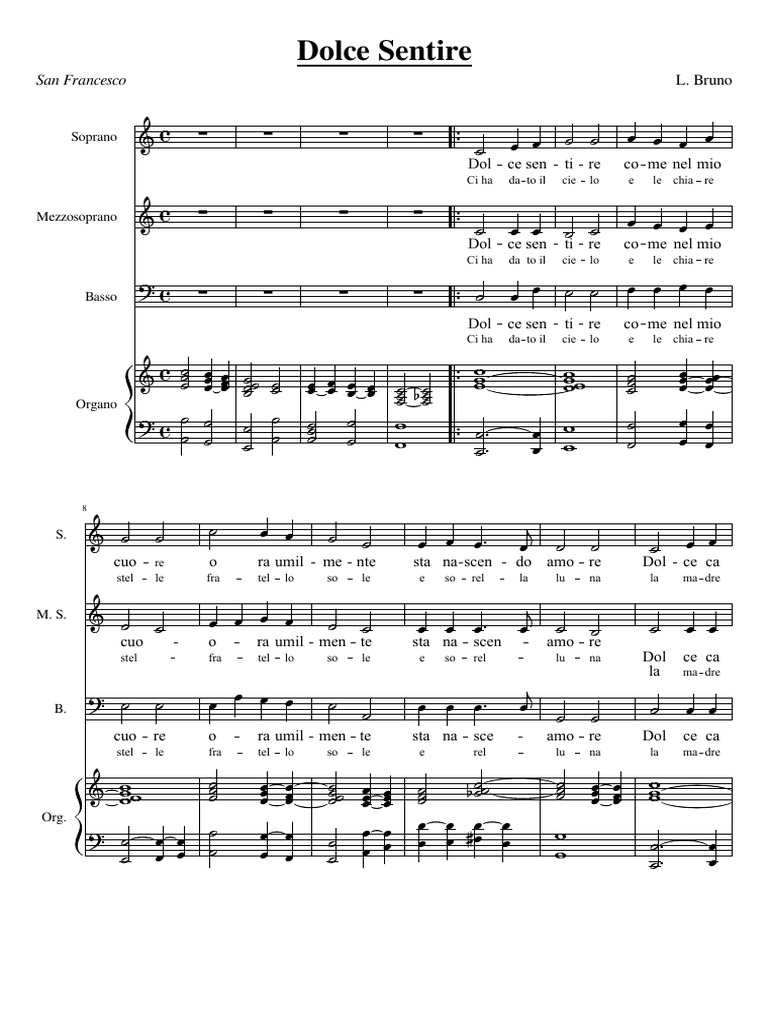 Dolce Sentire 4voci Organo