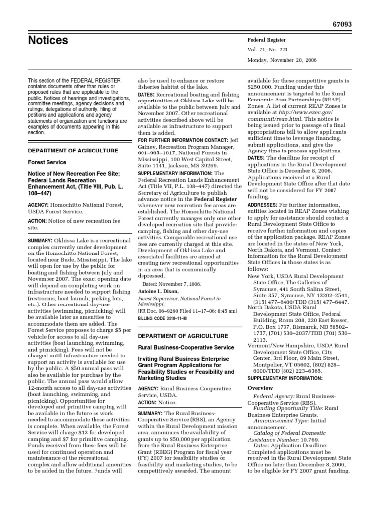 Notice: Grants and Cooperative Agreements Availability, Etc.: Rural Business Enterprise Program ...