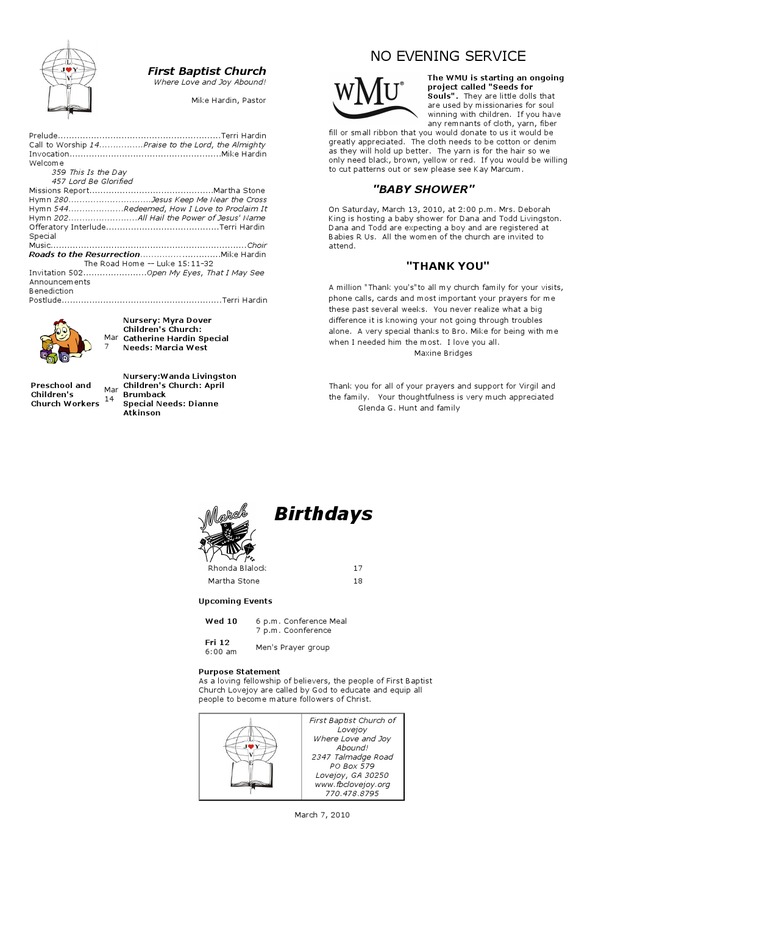 No Evening Service | PDF | Religious Behaviour And Experience