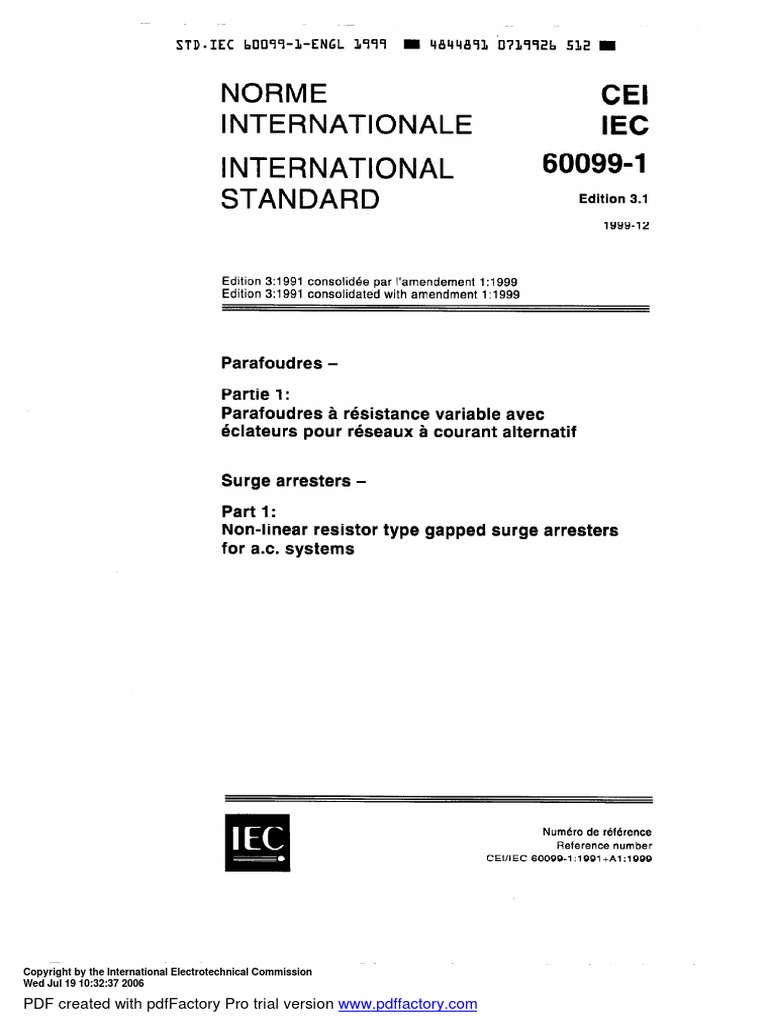 Iec 60099-1 | PDF | Electrical Engineering | Engineering