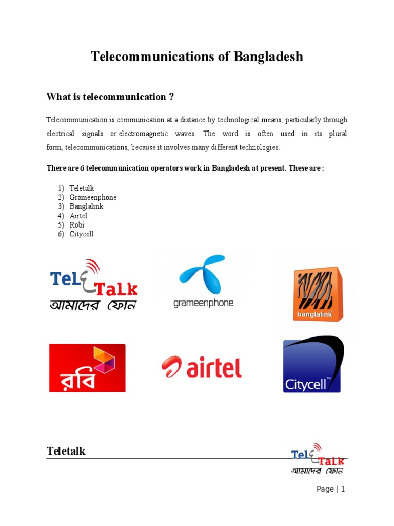 Bangladesh Telecom Operators Overview | PDF | Telecommunications ...