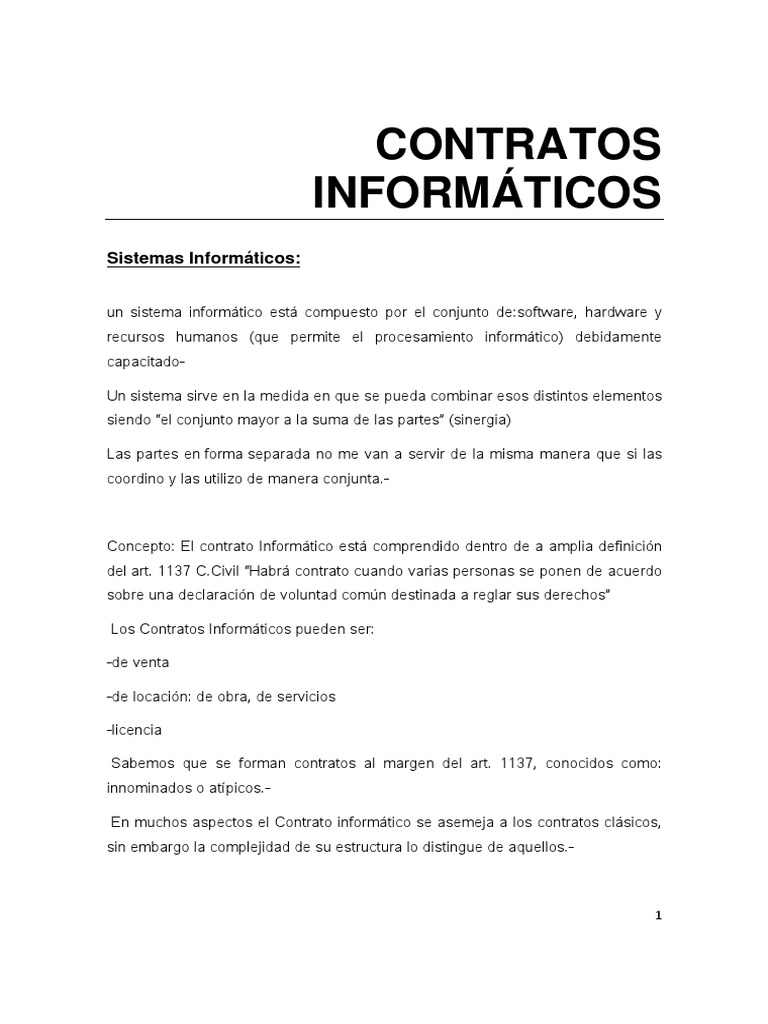 CONTRATOS INFORMÁTICOS | Programa de computadora | Software