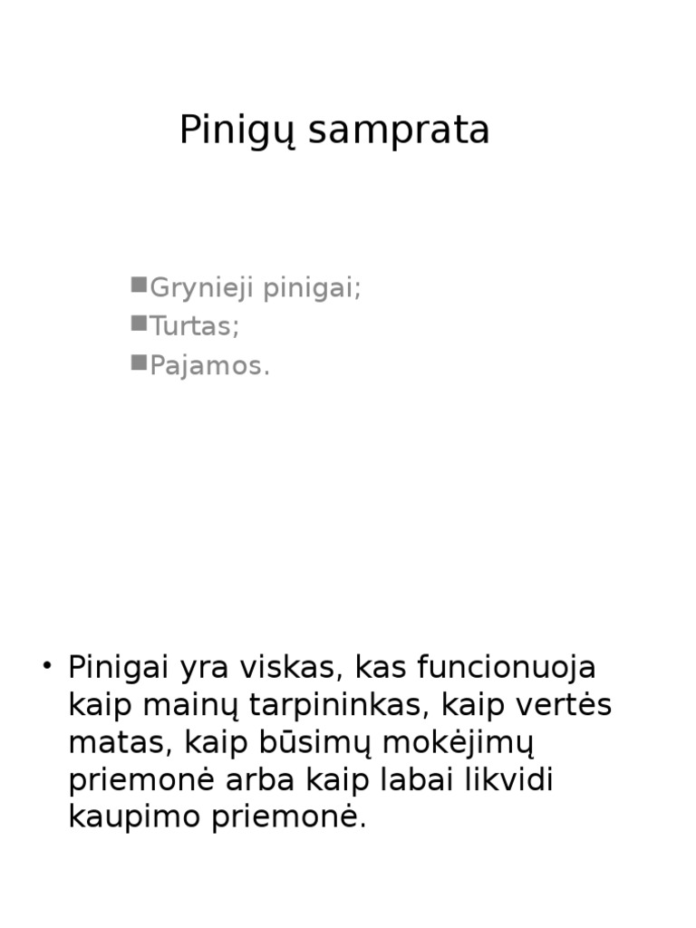 Pinigu Samprata | PDF