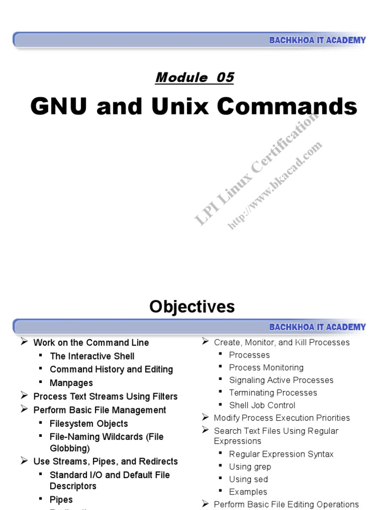 Module 05 Gnu And Unix Commands Pdf Regular Expression Command