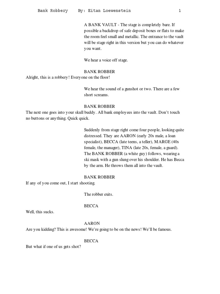 Bank Robbery- dialogue between two people | Bank Robbery | Robbery