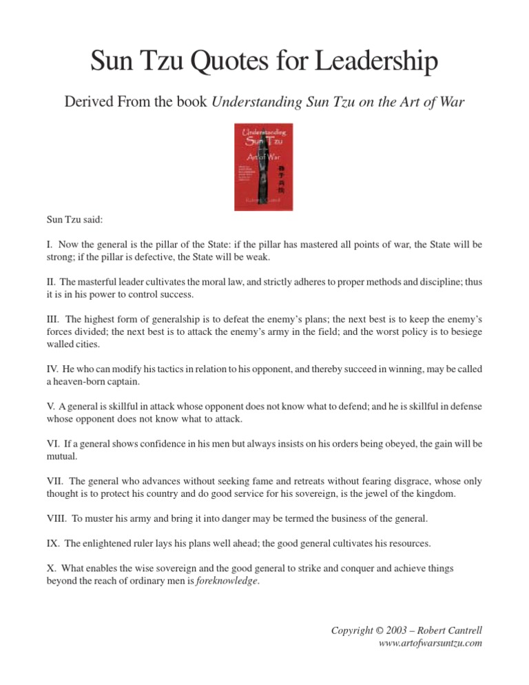 Sun Tzu Quotes For Leadership | PDF