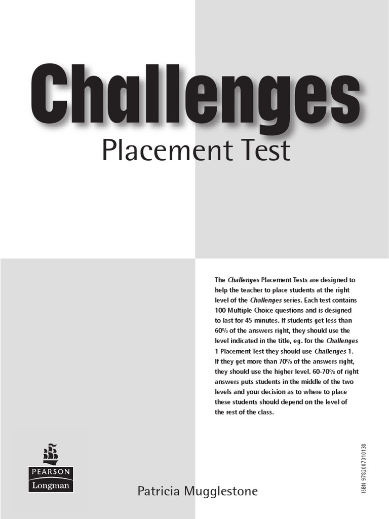 Challenges Placement | PDF | Multiple Choice | Leisure