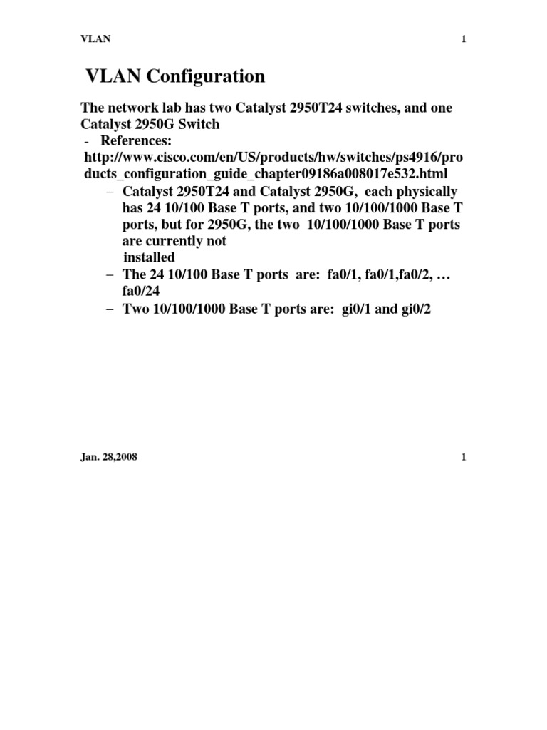 VLAN Configuration | PDF