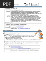 6th Grade French Course Overview | PDF | Homework | Teaching