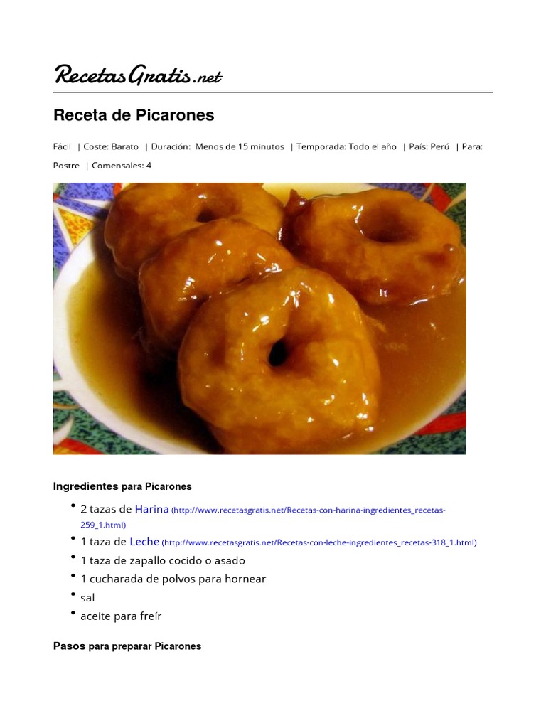 Picarones recetas
