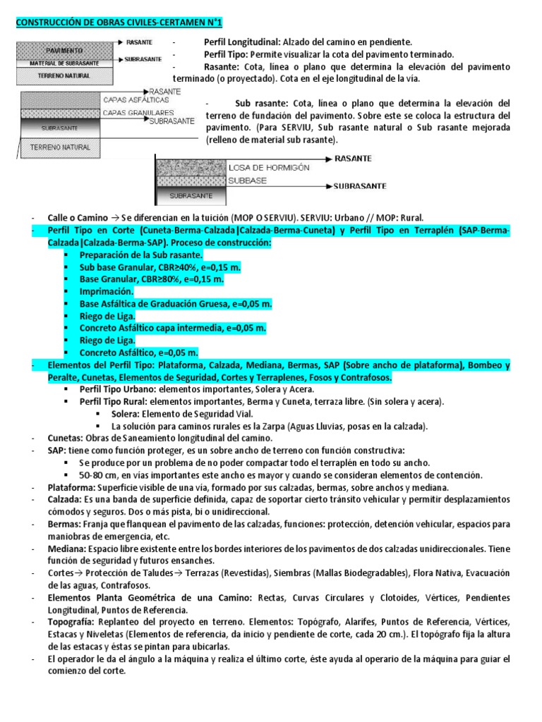 RESUMEN C1 Obras Civiles | PDF | Suelo | Neumático