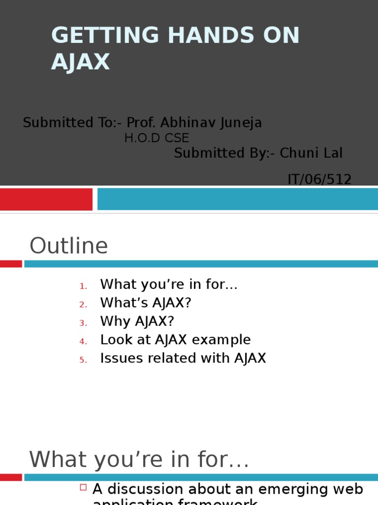 Getting Hands On AJAX-New | PDF | Ajax (Programming) | Java Script