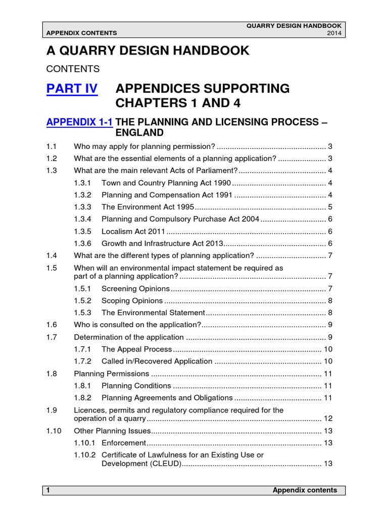A Quarry Design Handbook: Appendix 1-1 | PDF | License | Soil