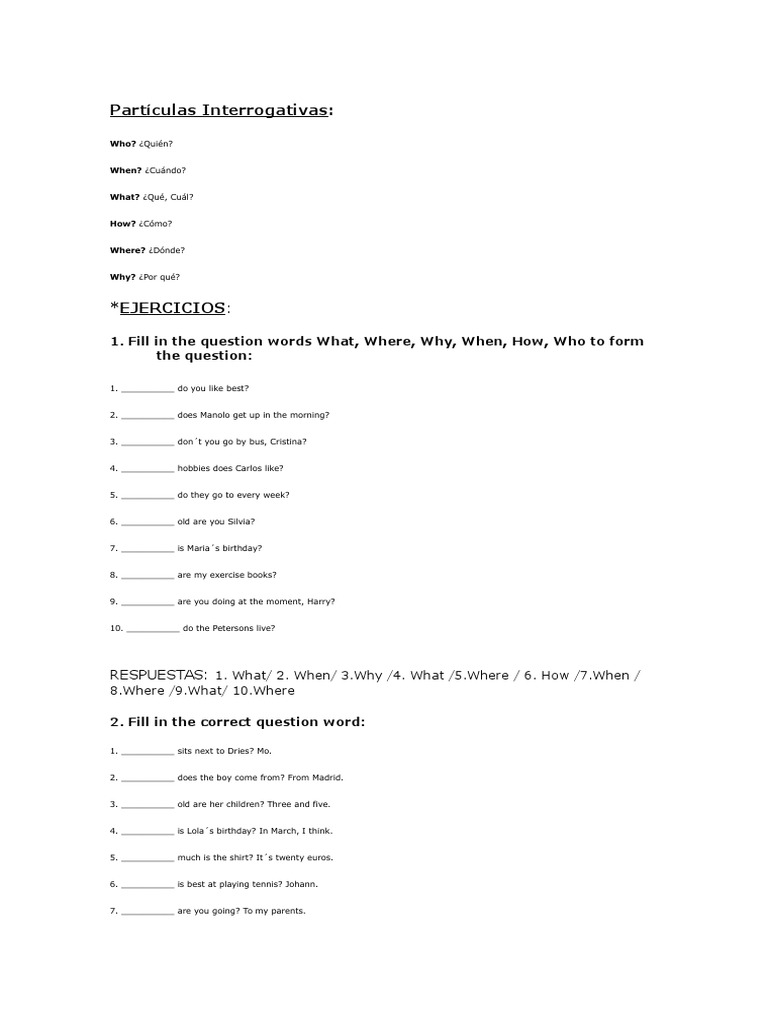 Partículas Interrogativas | PDF | Leisure