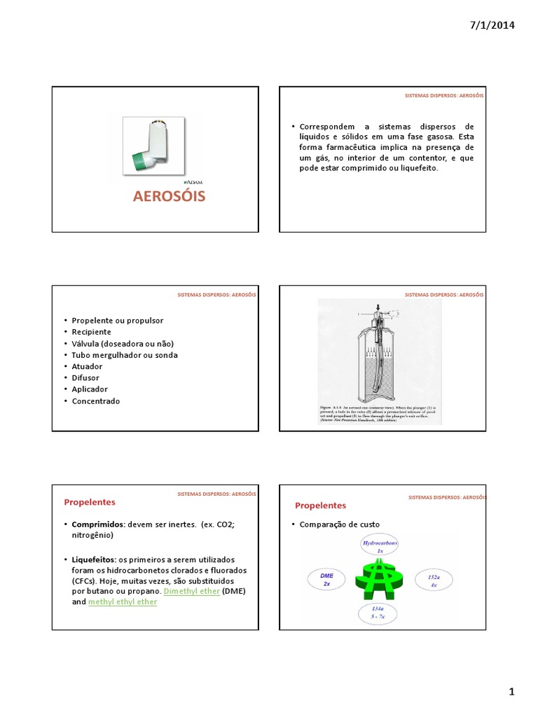 Aula Aerossóis | PDF | Gases | Ciências Físicas